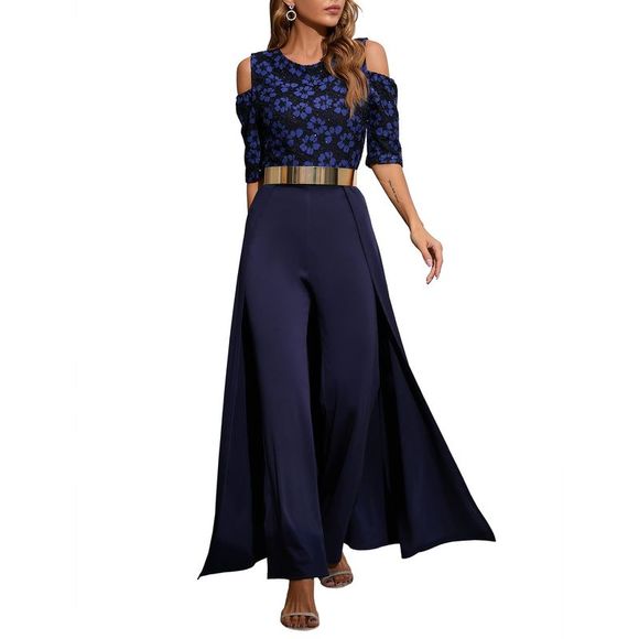 VERWIN | Pants & Jumpsuits | Verwin Patchwork Overlay Embellished Plain ...